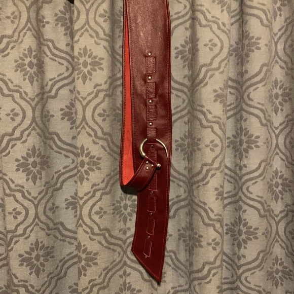 custom made | Accessories | Ox Blood Red Leather Belt With Silver Catch ...